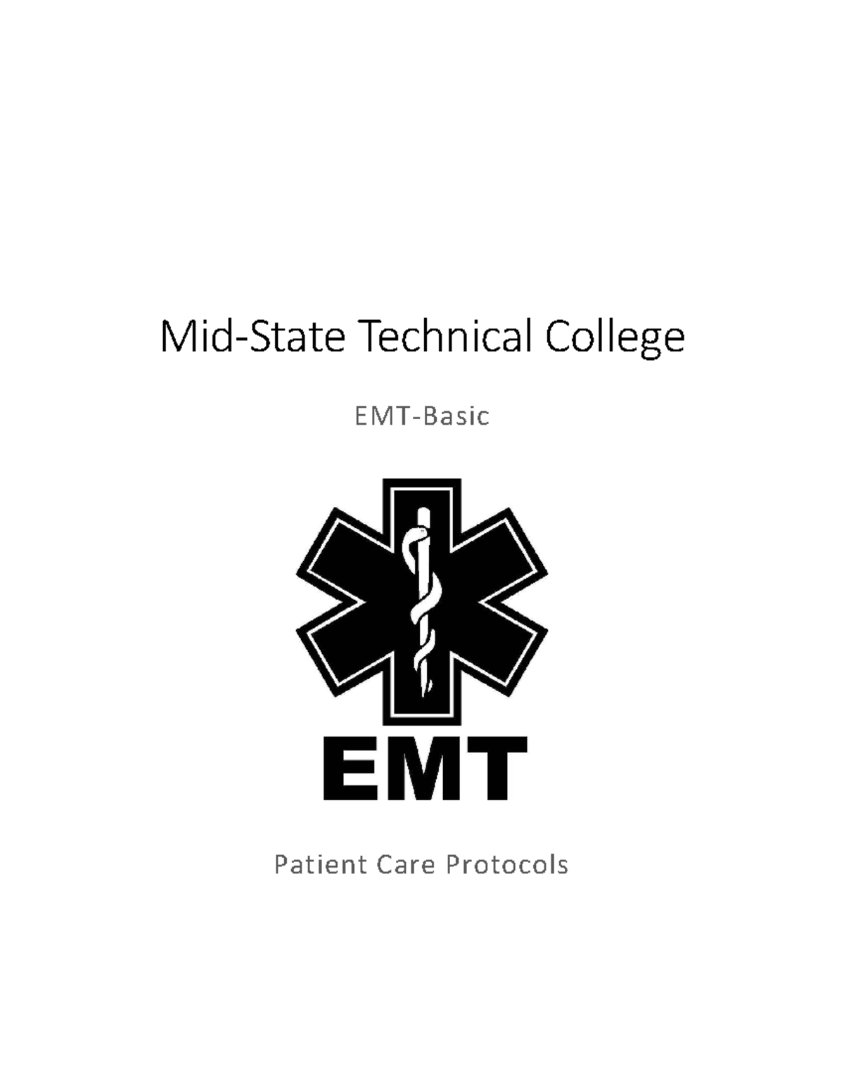 EMT Protocols - Mid-State Technical College EMT-Basic Patient Care ...