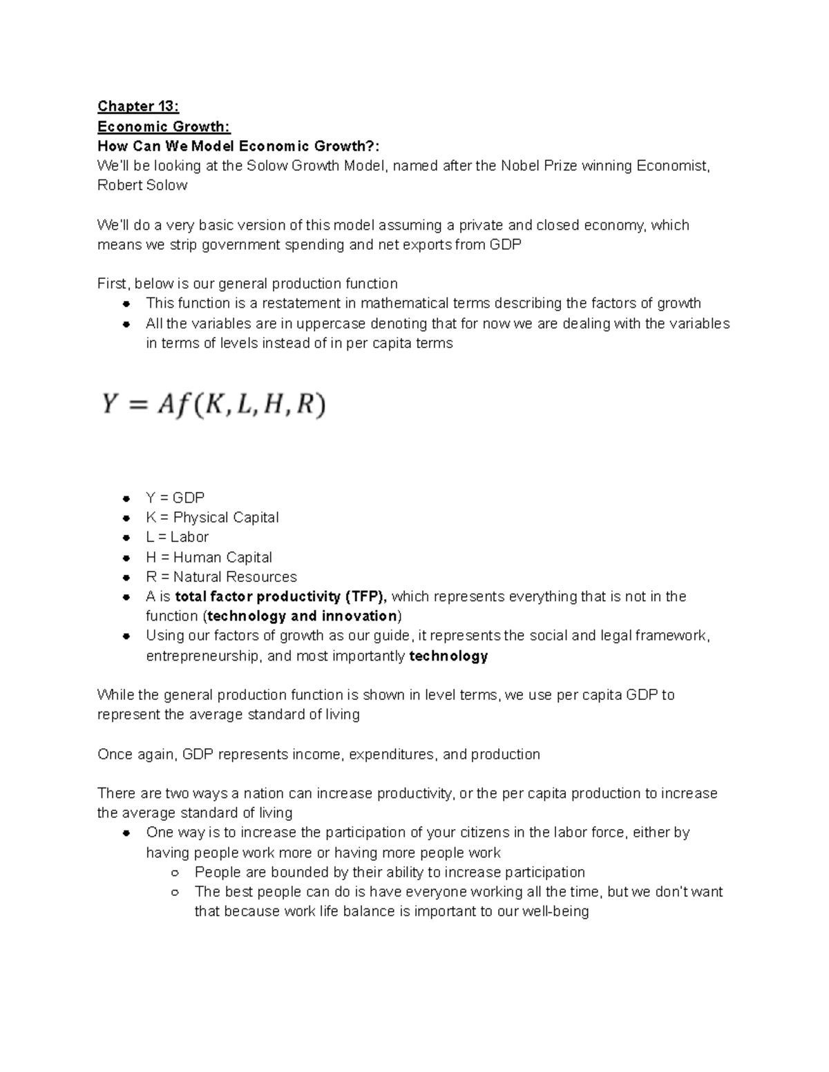 Macroeconomics Chapter 13 Economic Growth Part II - Chapter 13: Economic Growth: How Can We ...