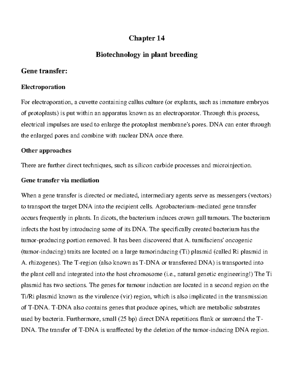 Principles of plant genetics and breeding 98 - Chapter 14 Biotechnology ...