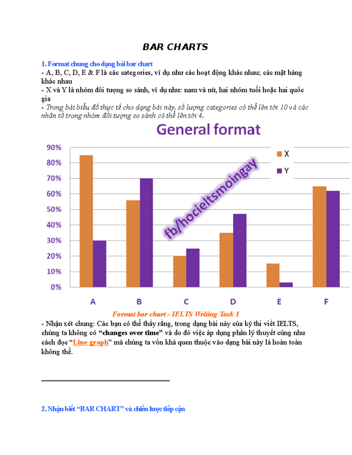 BAR Chart Theory - BAR CHARTS Format chung cho dạng bài bar chart A, B, C, D, E & F là các - Studocu