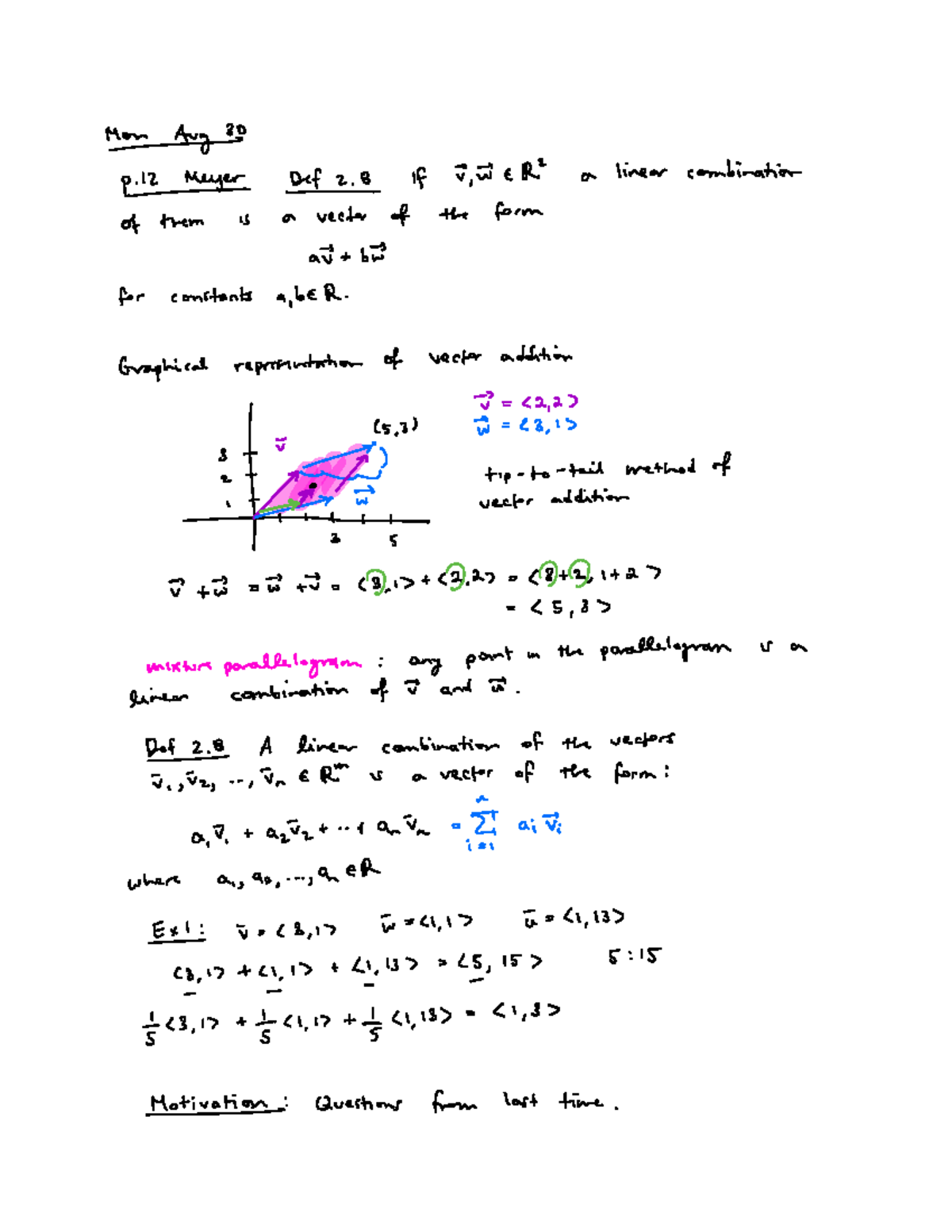 Note Aug 30, 2021 - examples - Mon Aug 30 30 p Meyer Def 2 If v, 13 ER2 ...