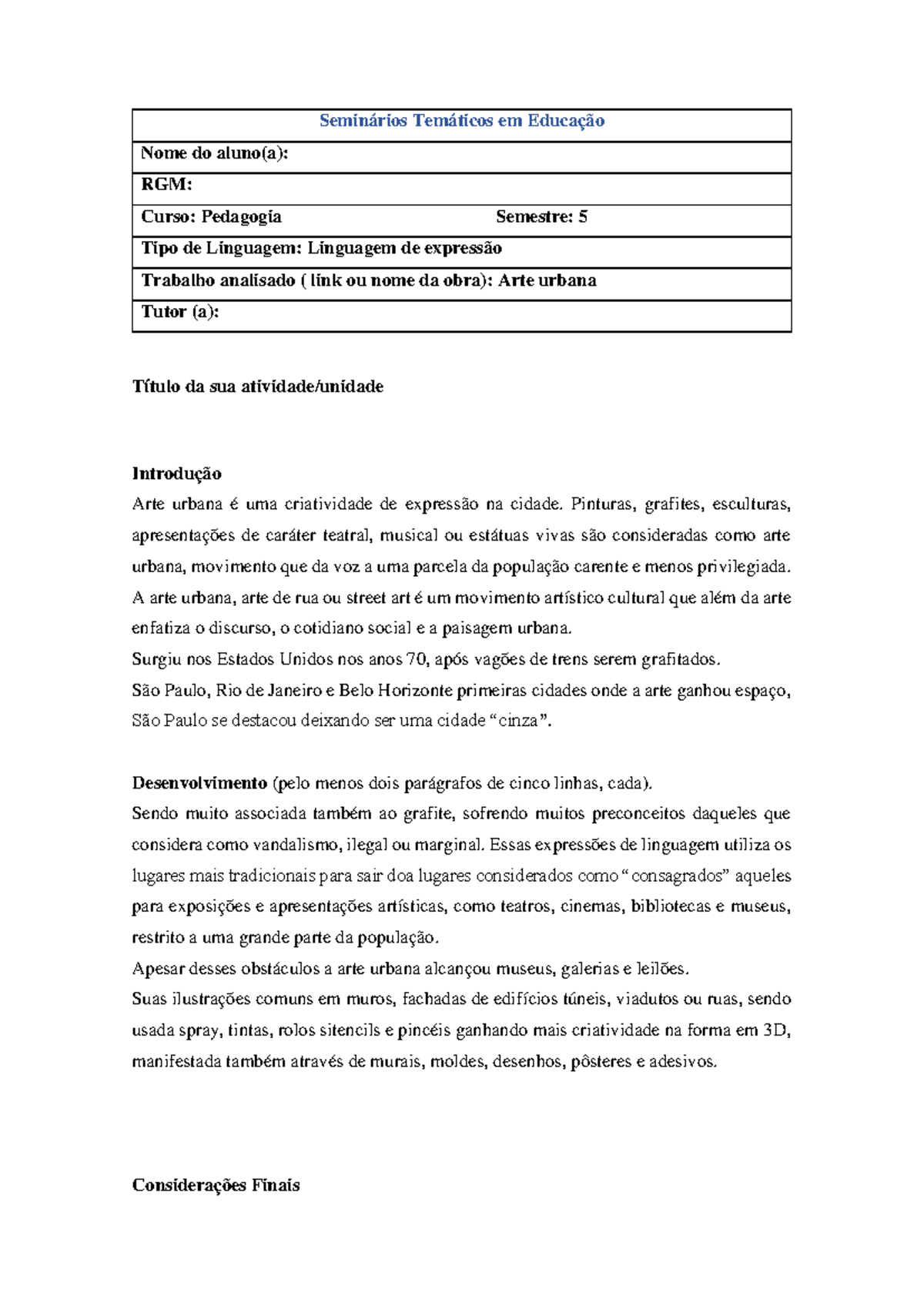 Exemplo seminário - Resumo Seminário De Pesquisa I - Seminários ...