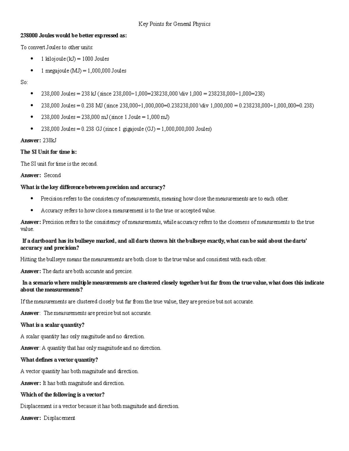 Key Points for General Physics - Key Points for General Physics 238000 ...