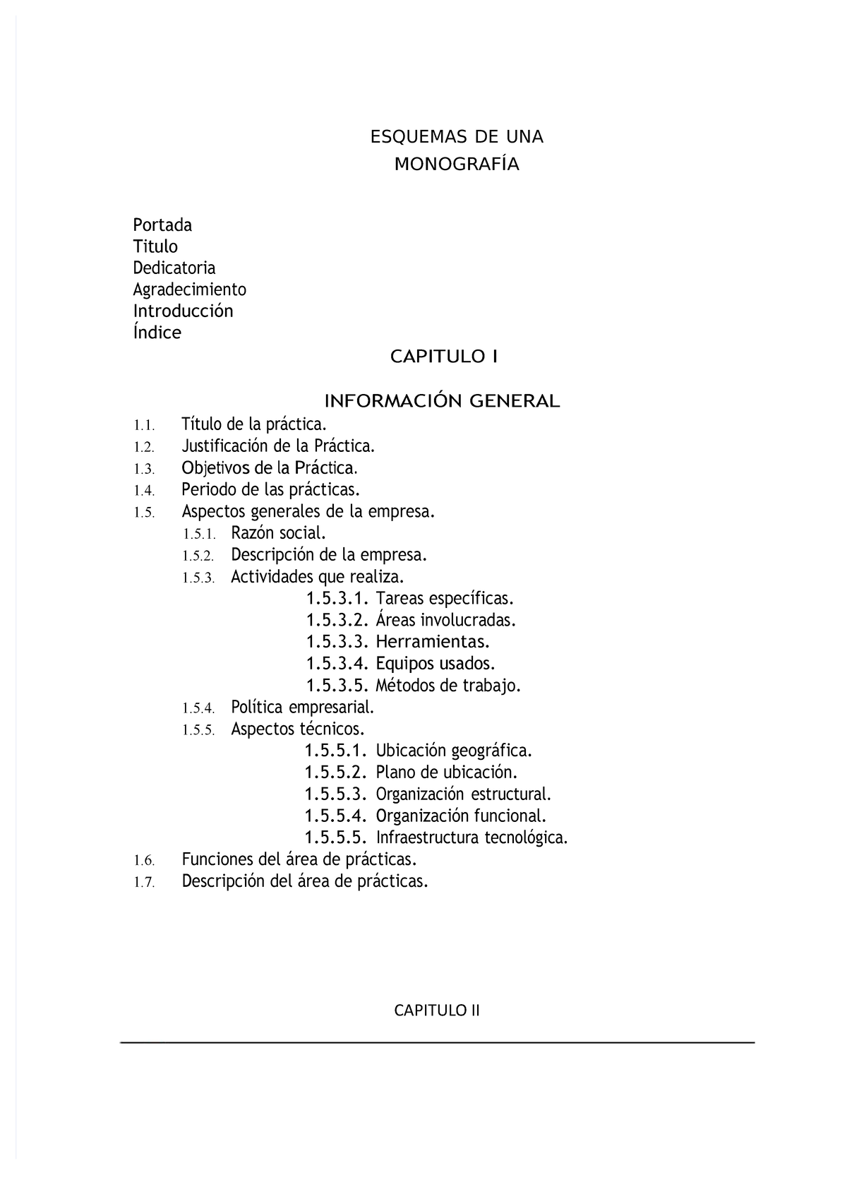 Pdf-esquema-de-monografiacompress - CAPITULO II ESQUEMAS DE UNA MONOGRAFÍA Portada Titulo - Studocu