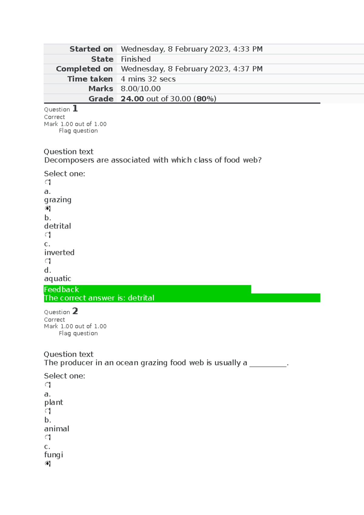 Revision - Started on Wednesday, 8 February 2023, 4:33 PM State ...