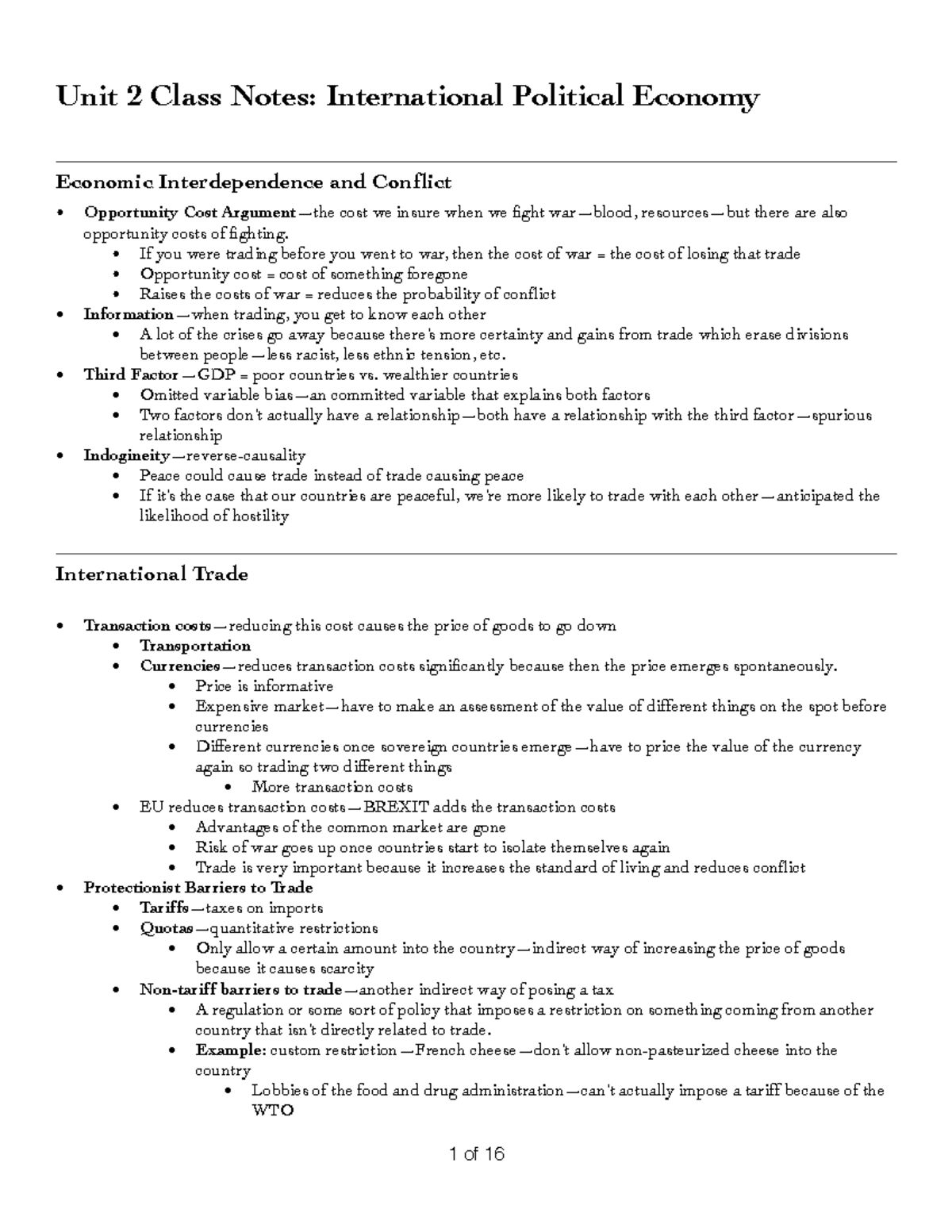 IP Unit 2 Class Notes - Unit 2 - Unit 2 Class Notes: International ...