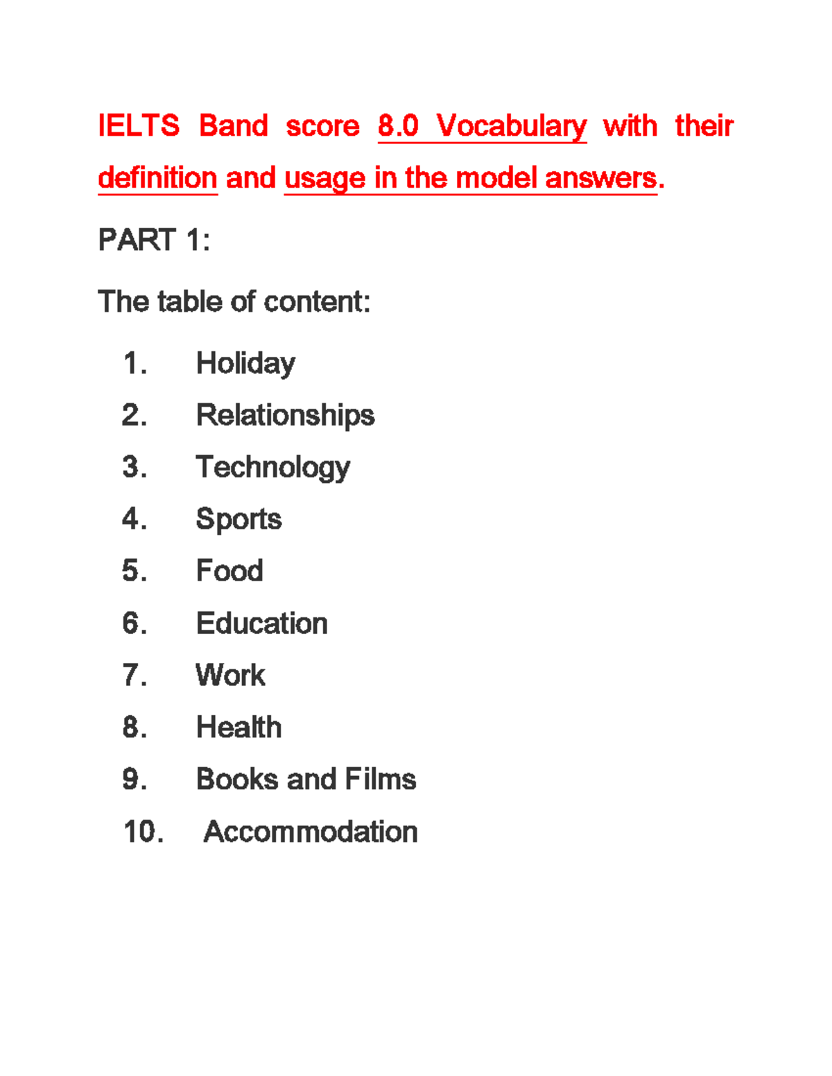 Ielts Band score 8 0 Vocabulary with the - IELTS Band score 8 ...