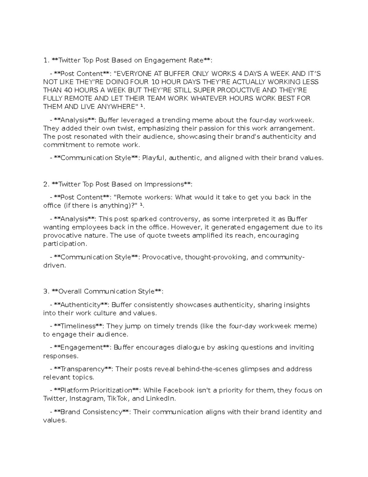 MG306 Unit 3 Discussion 1 - Twitter Top Post Based on Engagement Rate: Post Content: "EVERYONE ...