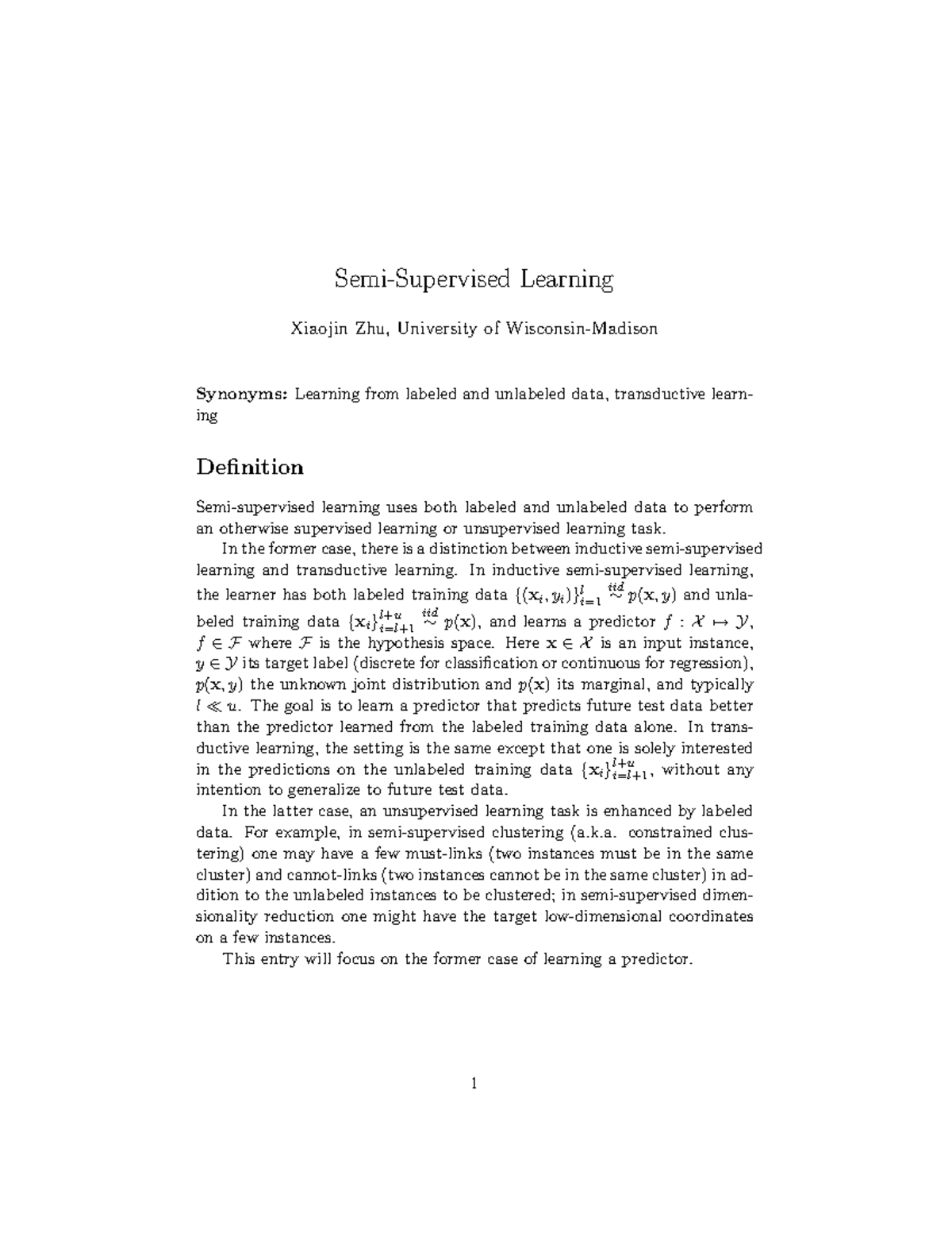 Practical - Semi-supervised learning definition and theory - Learning ...