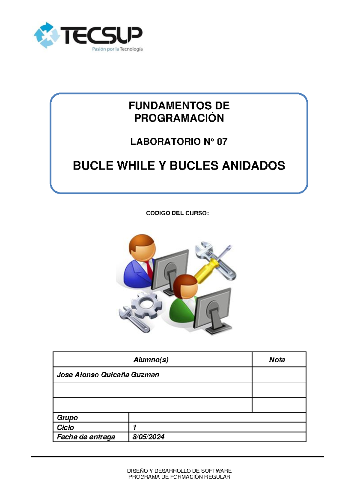 Lab 07 - Bucle While y Bucles Anidados - DISEÑO Y DESARROLLO DE ...