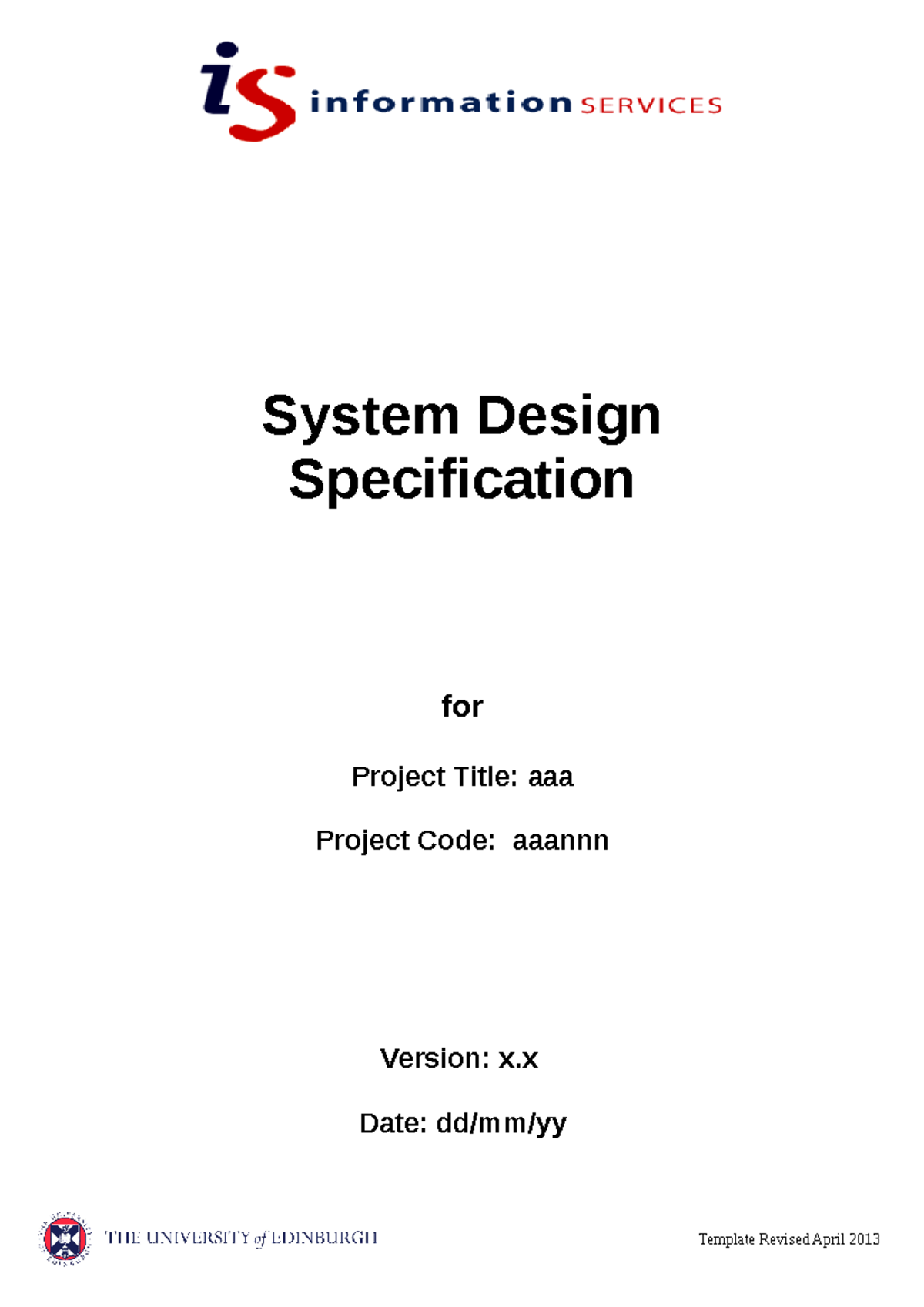 System design specification sds - System Design Specification for ...
