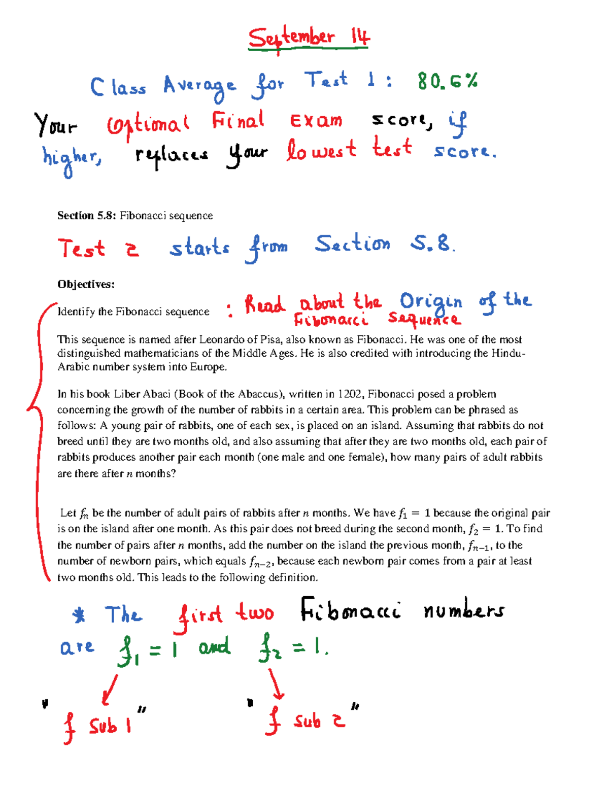 Section 5.8 ICE Solutions - Section 5: Fibonacci sequence Objectives ...