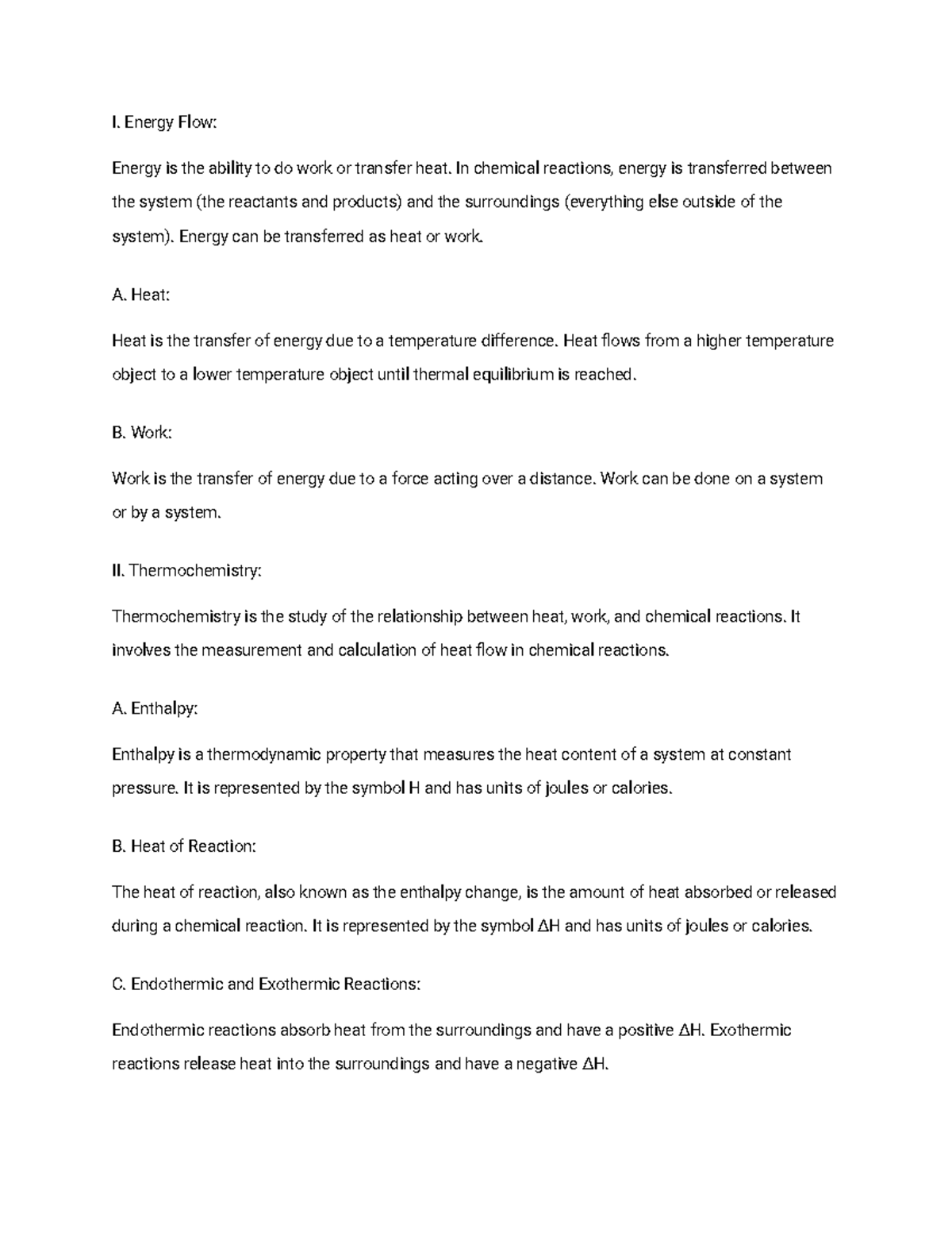 Thermochemistry - These notes provide a comprehensive overview of the ...