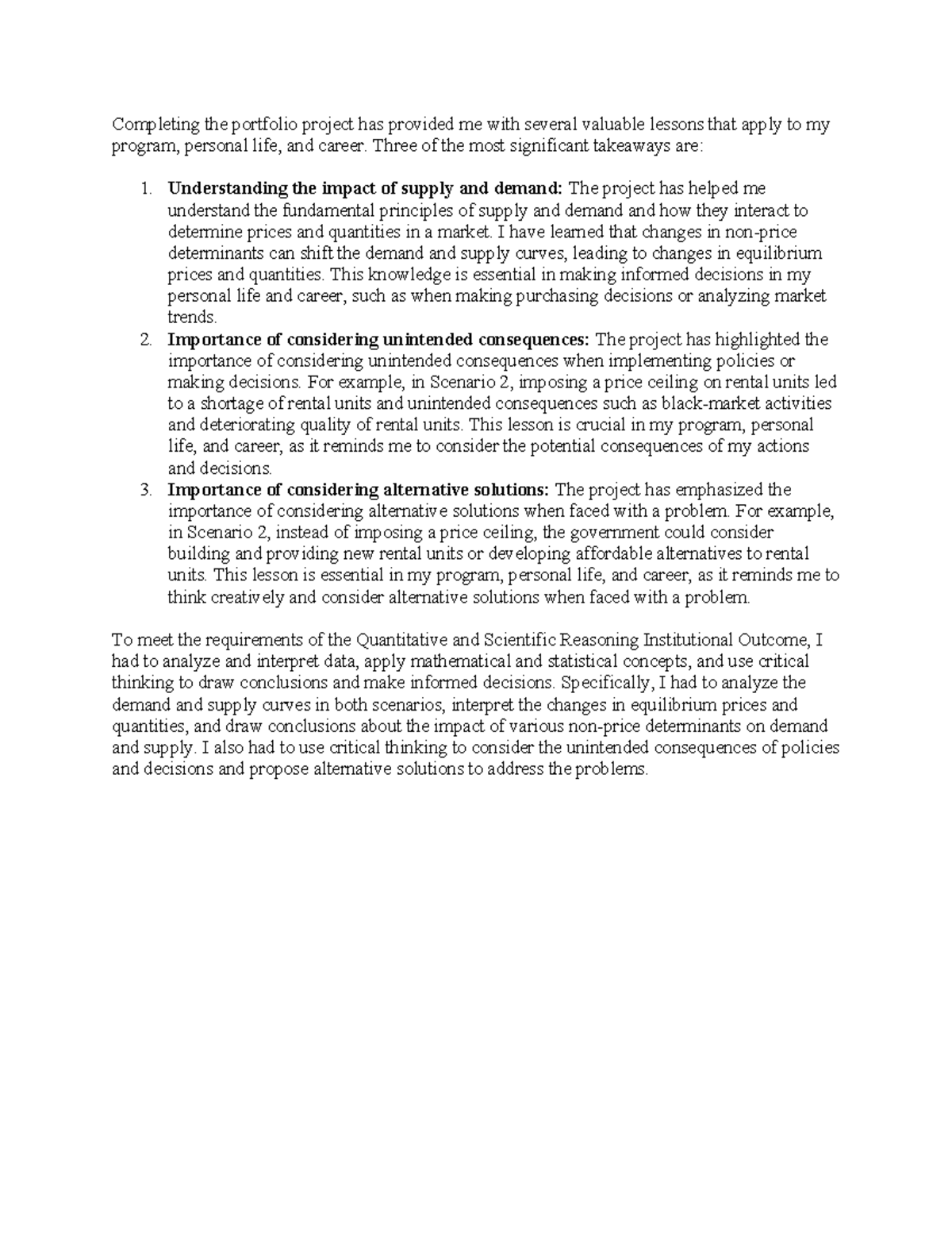 Portfolio project Reflection - Completing the portfolio project has ...