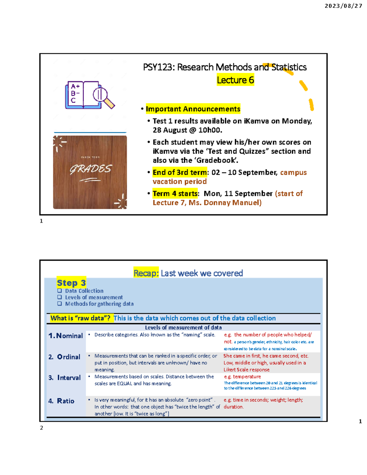 PSY123+2023+Lecture+6+ non-narrated +print+version - 1 PSY123: Research ...
