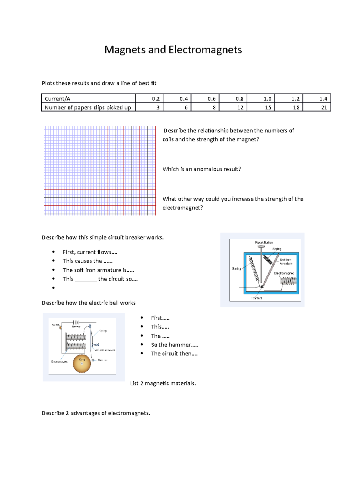 Magnets and Electromagnets LA - Magnets and Electromagnets Plots these ...