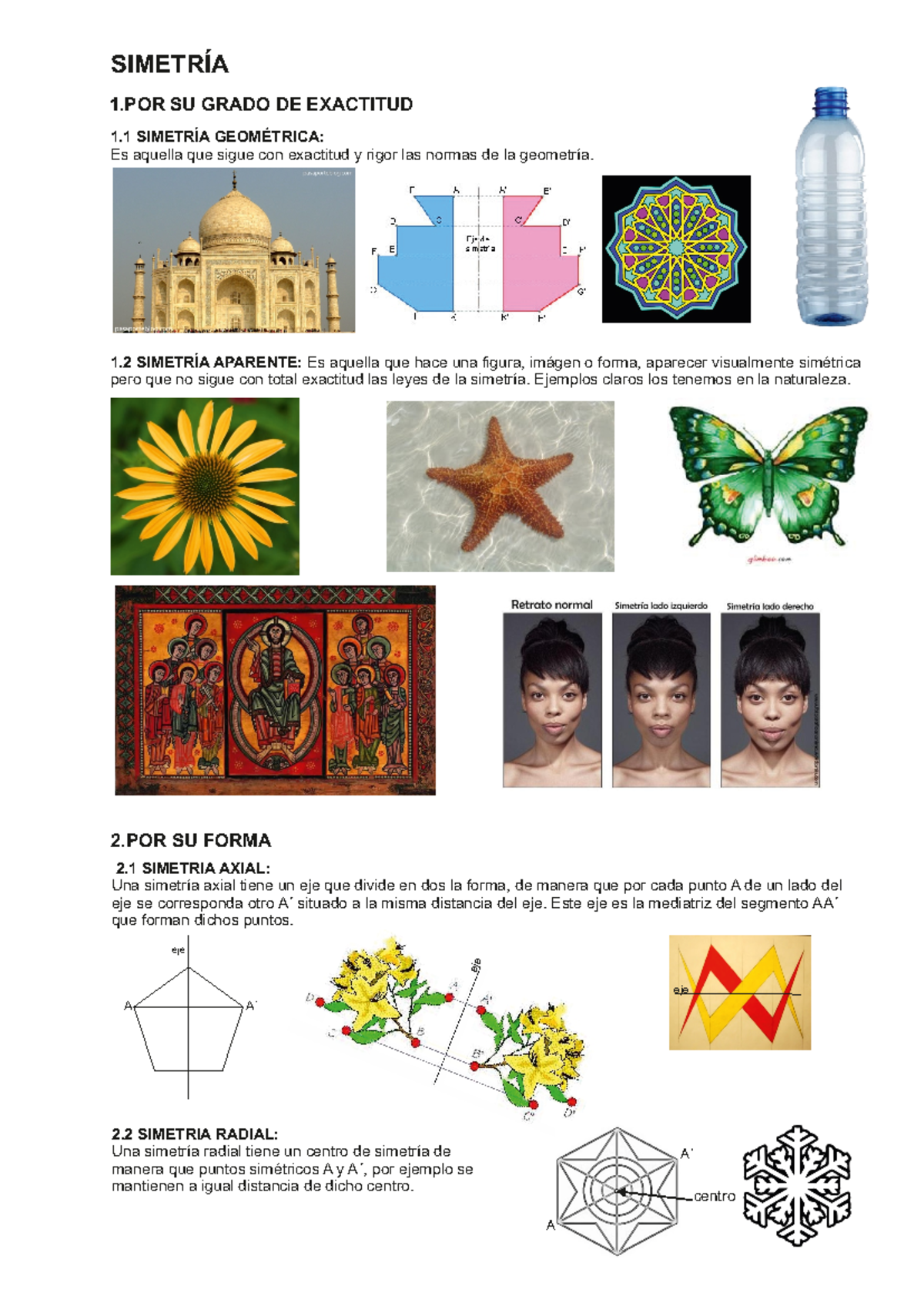 TEMA 3 Simetria - tema de expresión - 1 SIMETRÍA GEOMÉTRICA: Es aquella ...