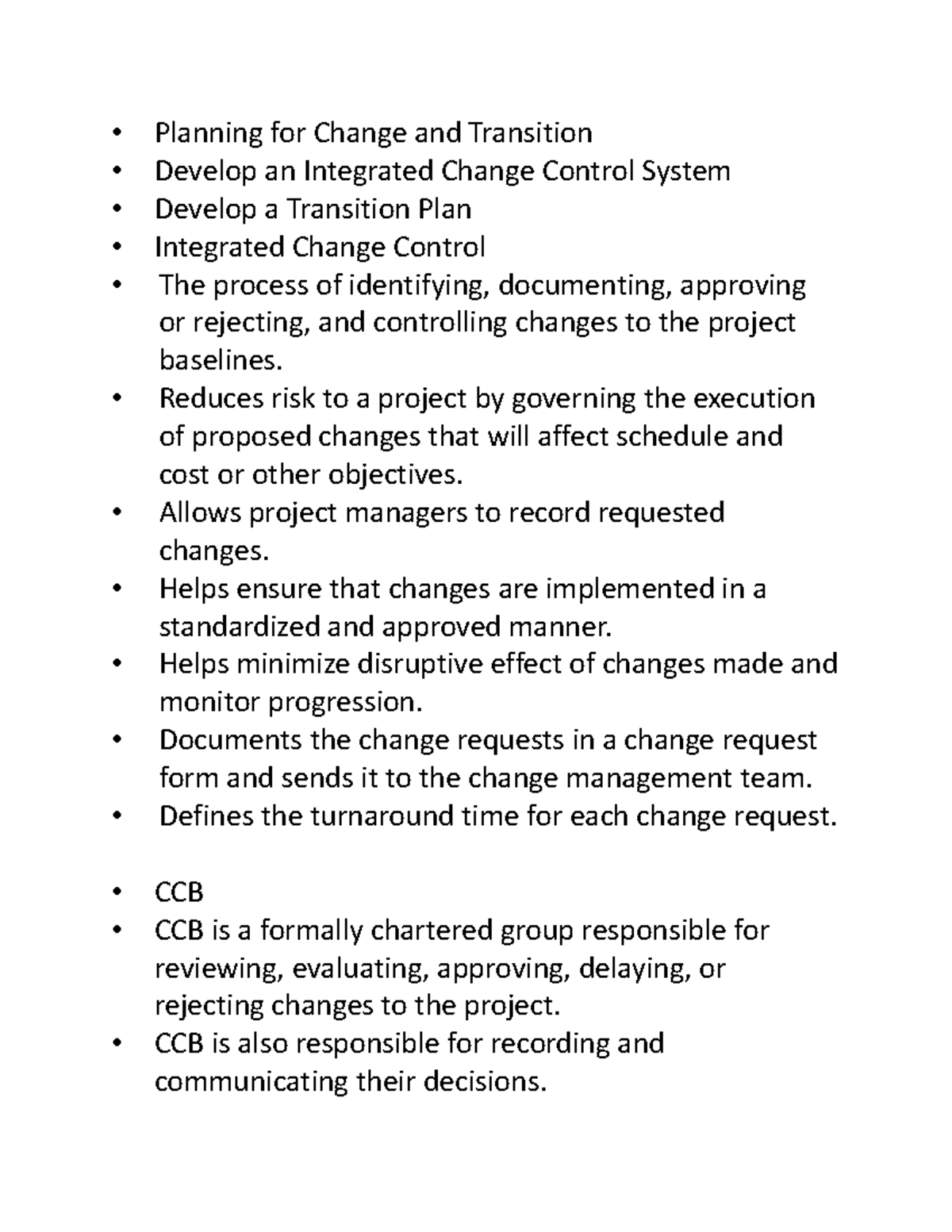 Lesson 11 (Planning for Change and Transitions) - • Planning for Change ...