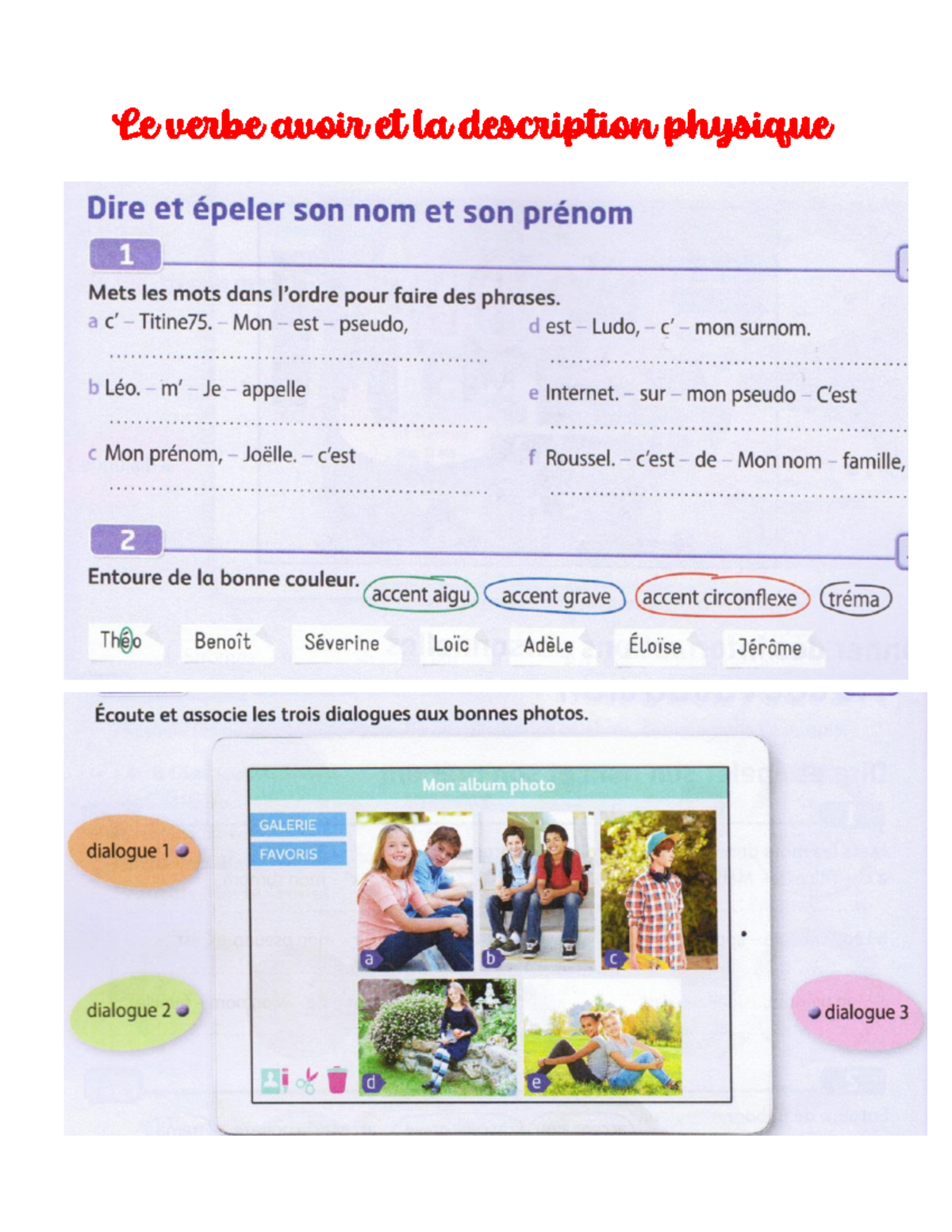 Cours DE Francais 7 - Curso de Francés - Le verbe avoir et la ...