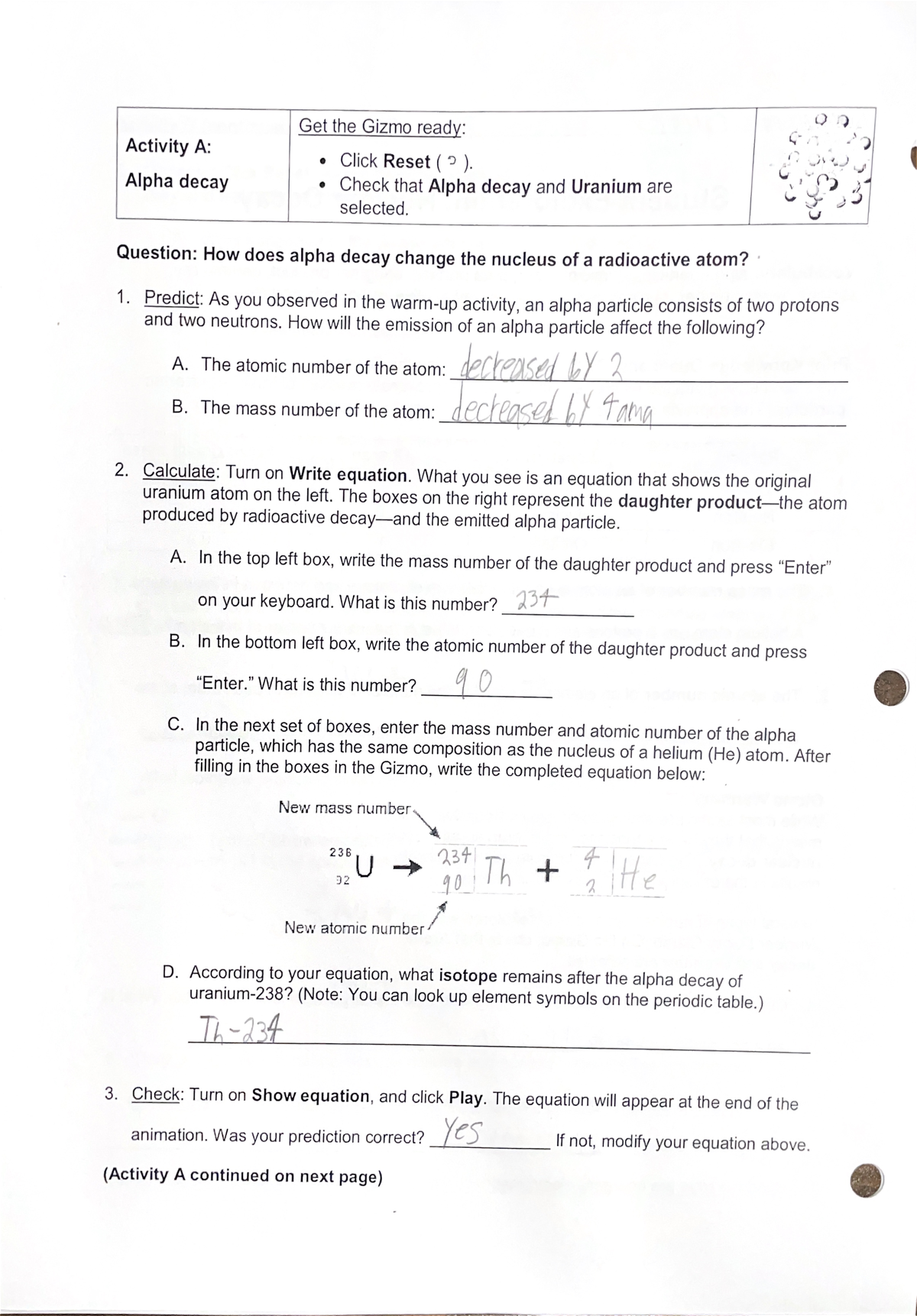 Student Exploration Nuclear Decay Activity A - Studocu