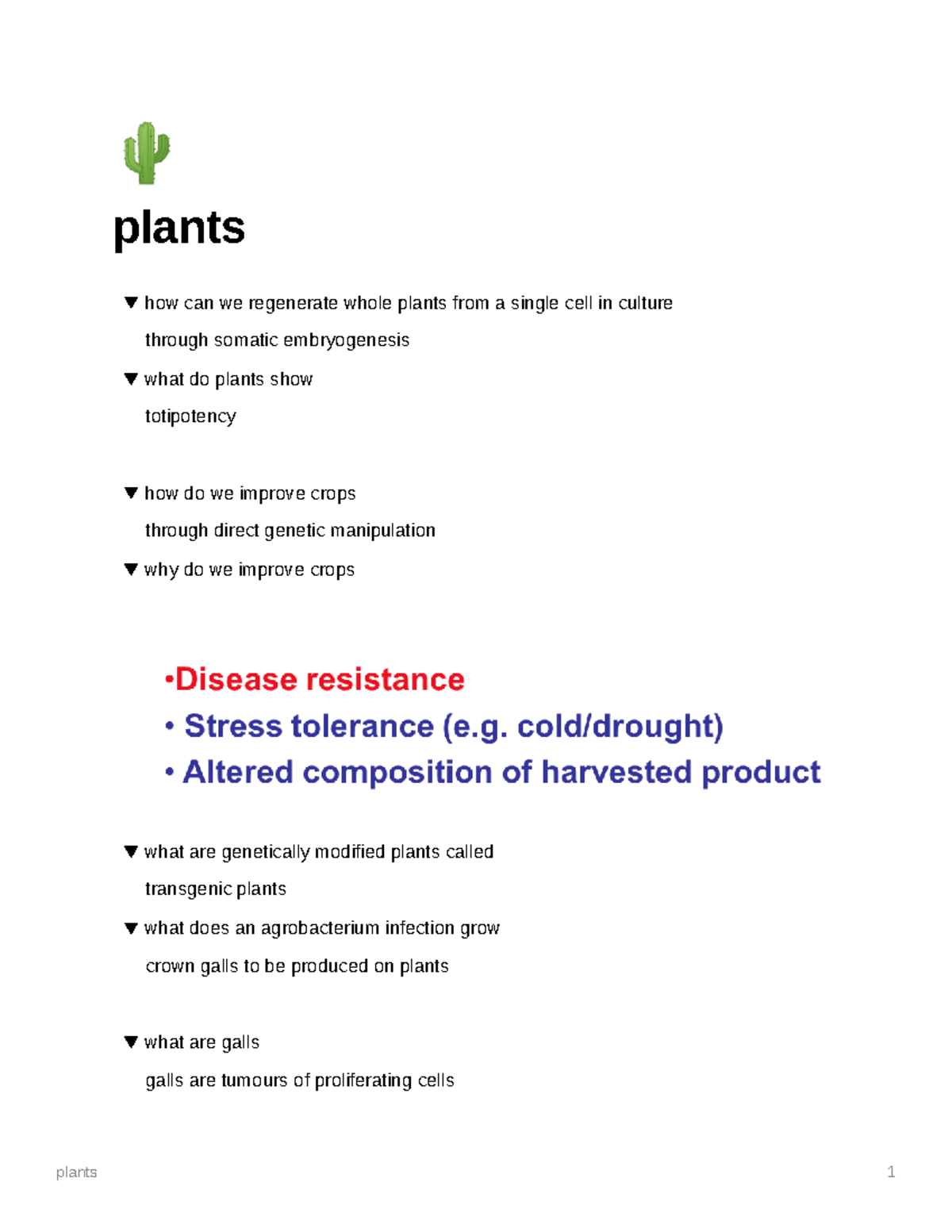 Plants - Lecture notes 4 - BIOL1001 - Studocu