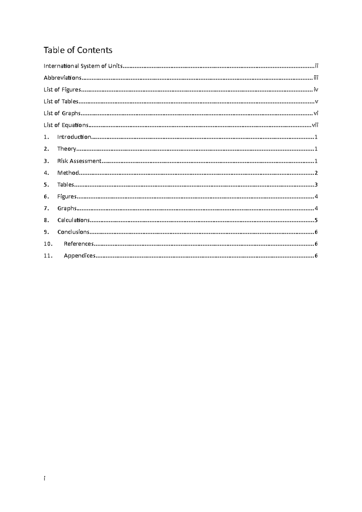 Specific Heat Capacity and Latent Heat Lab Report - Table of Contents ...
