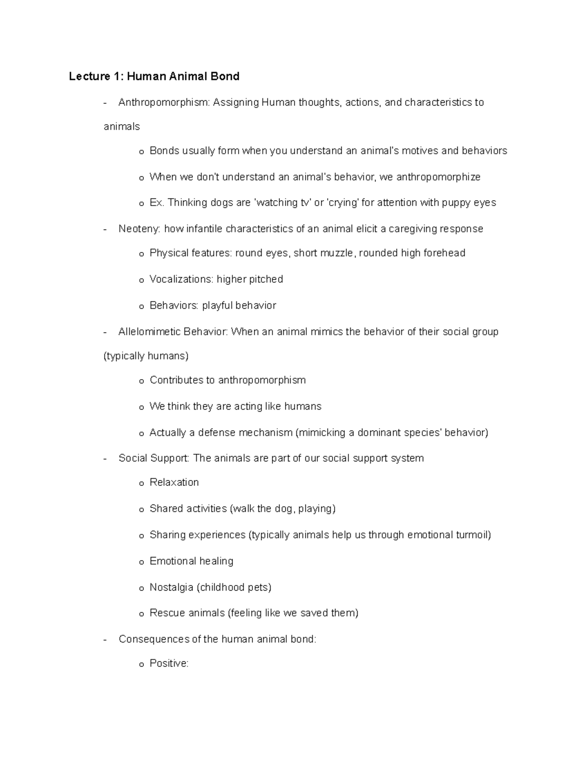 Lecture 1 +2 - Spring 2022 - Lecture 1: Human Animal Bond ...