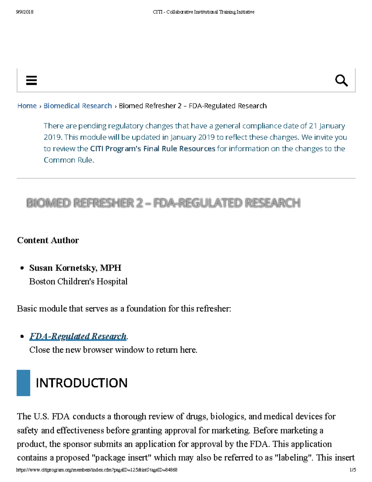 CITI - 2- FDA- Regulated Research - Home › Biomedical Research › Biomed Refresher 2 – FDA ...