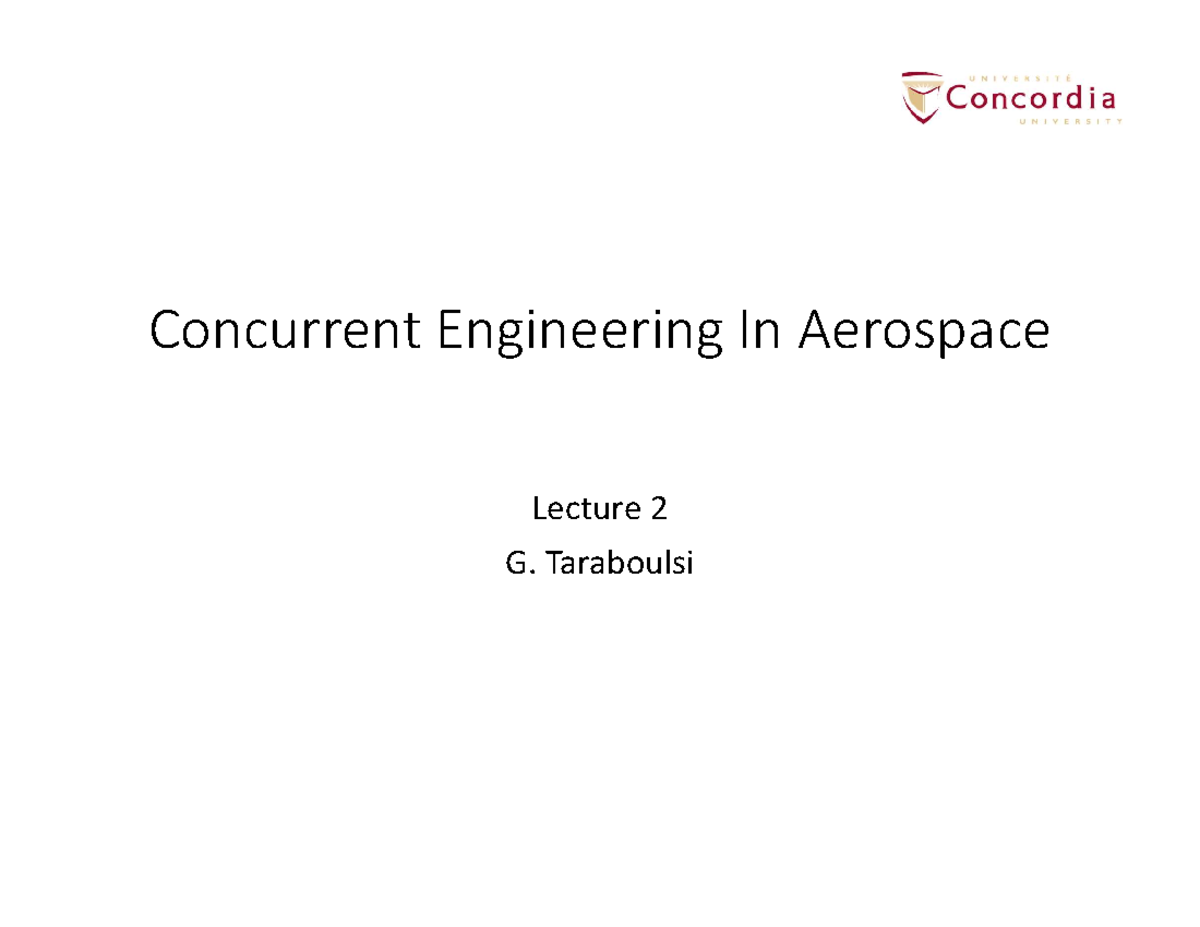 Lecture 2 - Concurrent Engineering Lec2 - Warning: TT: undefined function: 32 Concurrent ...