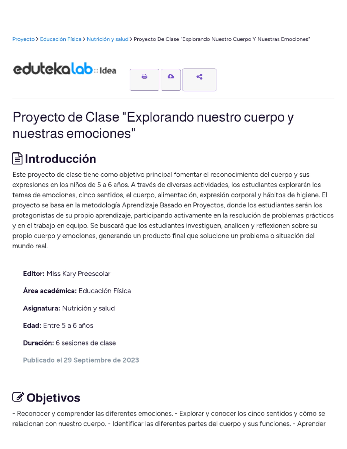 Proyecto De Clase - A través de diversas actividades, los estudiantes ...