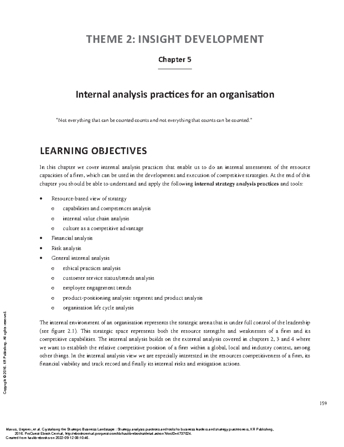 Chap-5-Internal-analysis-practices-for-an-organization Module 3 Reference - 159 THEME 2: INSIGHT ...