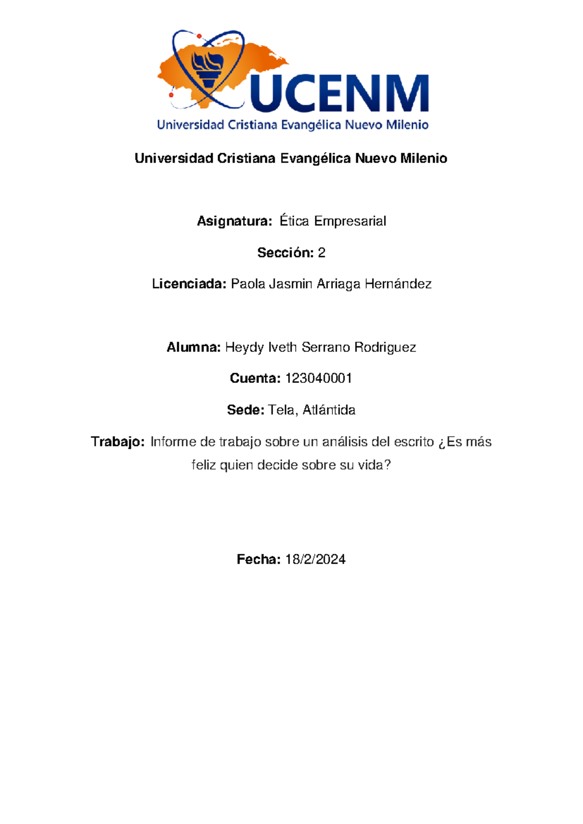 123040001-7 - Informe de trabajo sobre un análisis del escrito ¿Es más ...