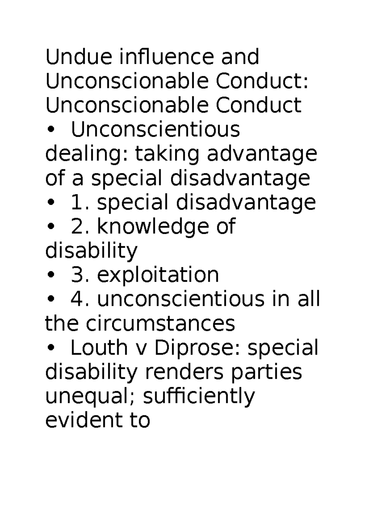 Undue influence and Unconscionable Conduct - speexploitaion • 4 ...