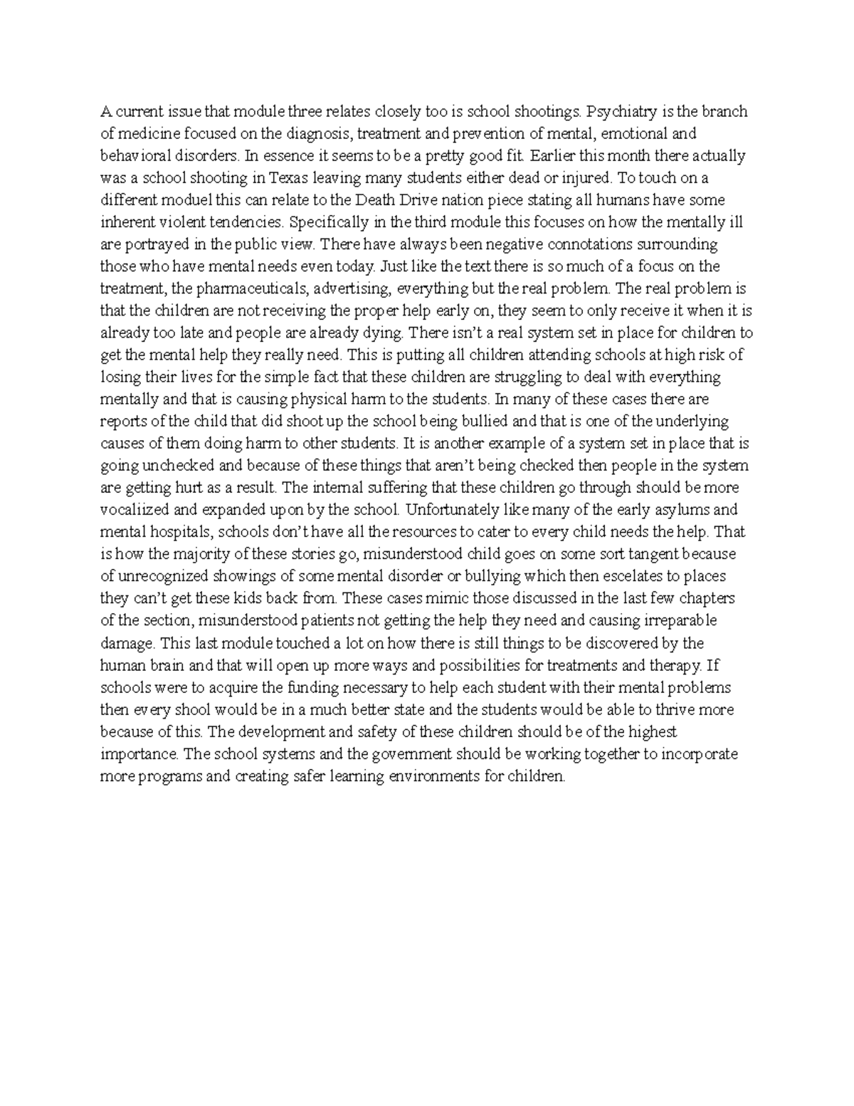 Module 3 assignment - A current issue that module three relates closely ...