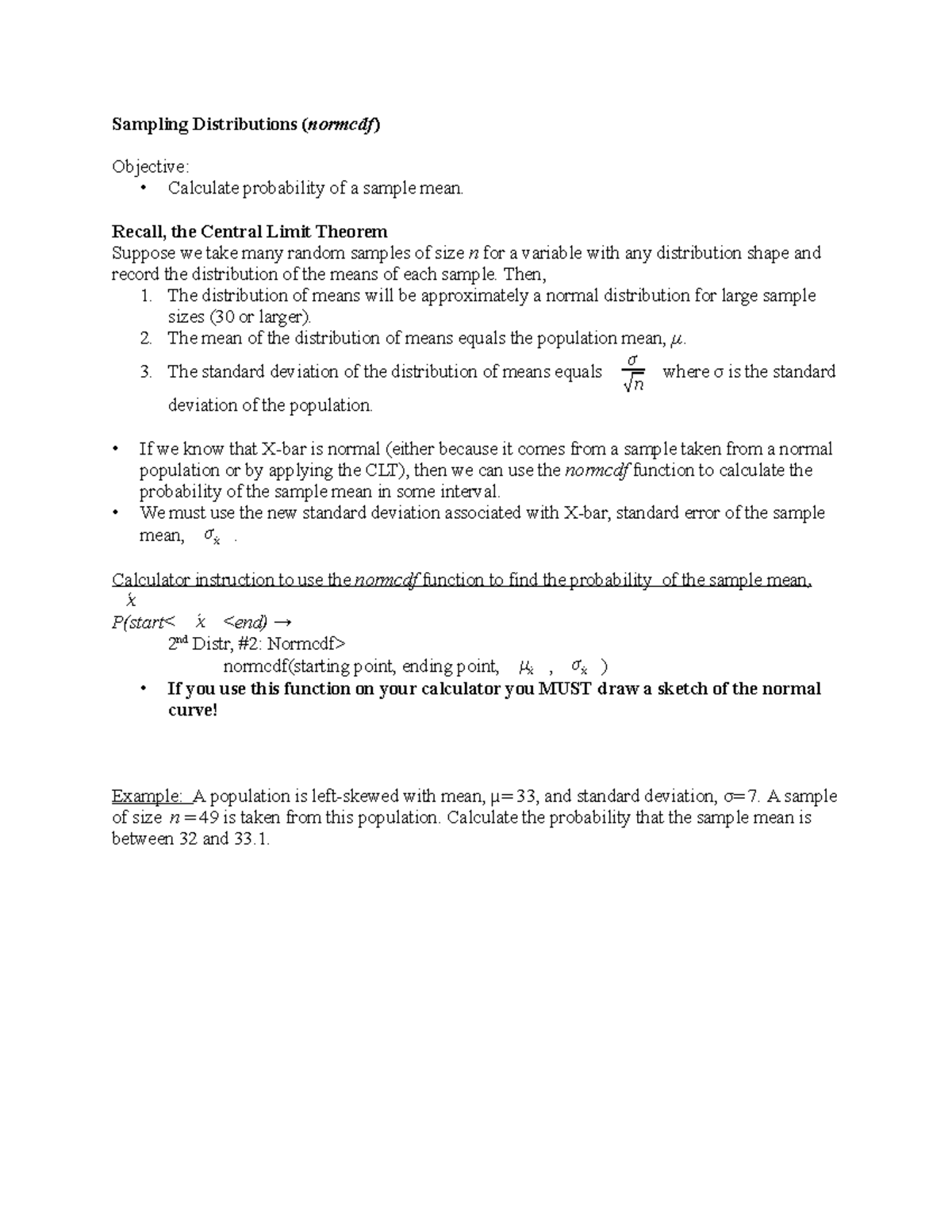 Lesson 26 Sampling Distributions Part 2 - Sampling Distributions ...