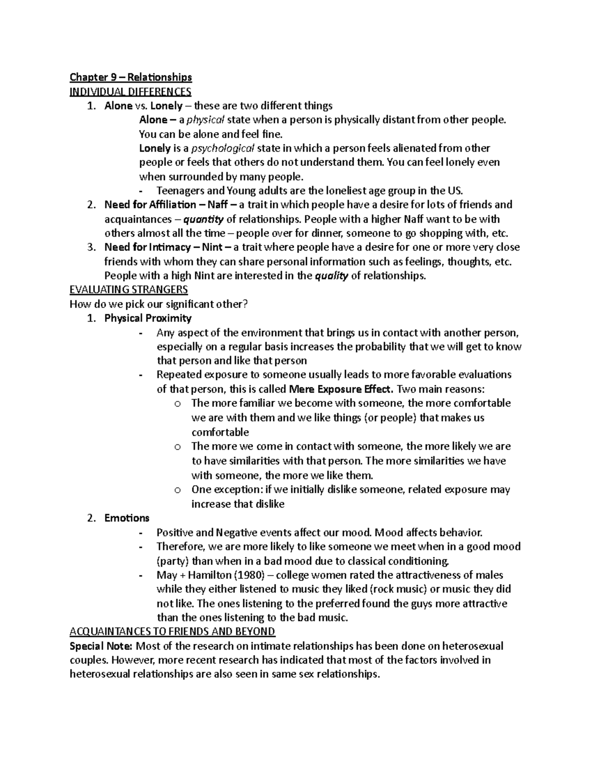 Chapter 9 - Relationships - Chapter 9 – Relationships INDIVIDUAL ...