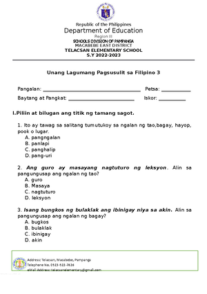 1st PT in Science - hope it helps you - Department of Education Region ...