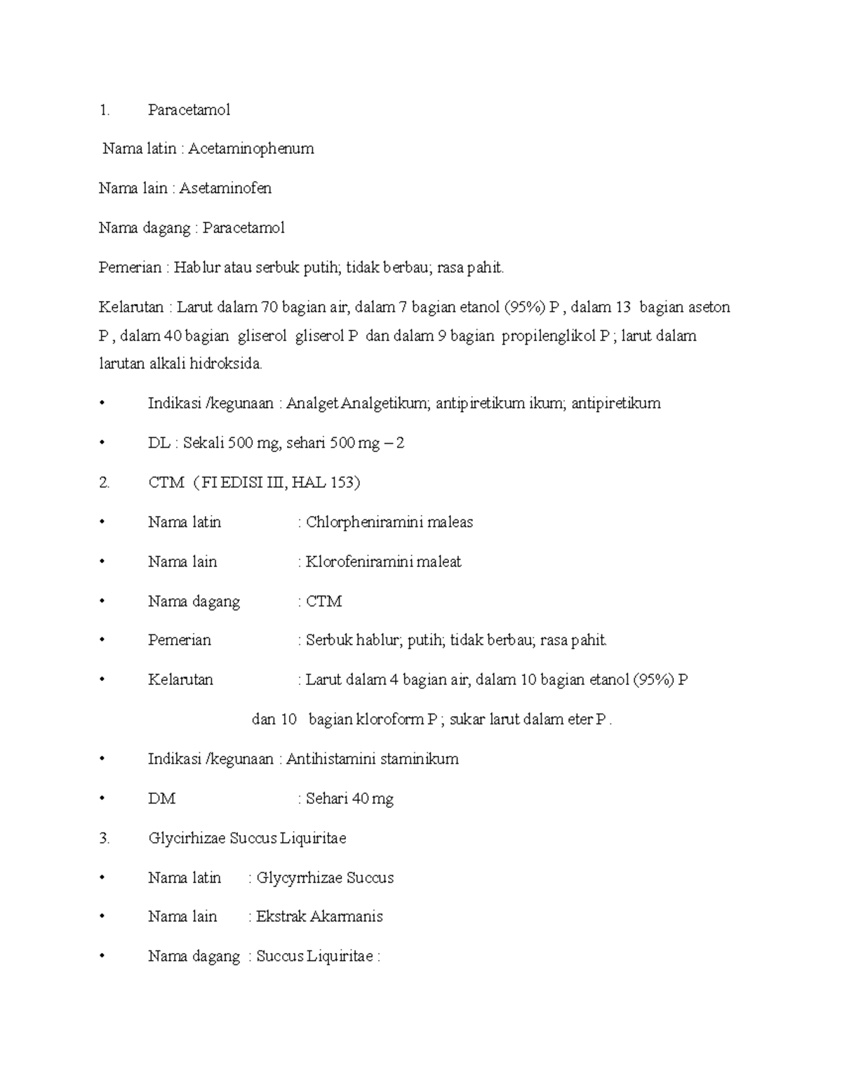 Monografi Bahan - Paracetamol Nama latin : Acetaminophenum Nama lain ...