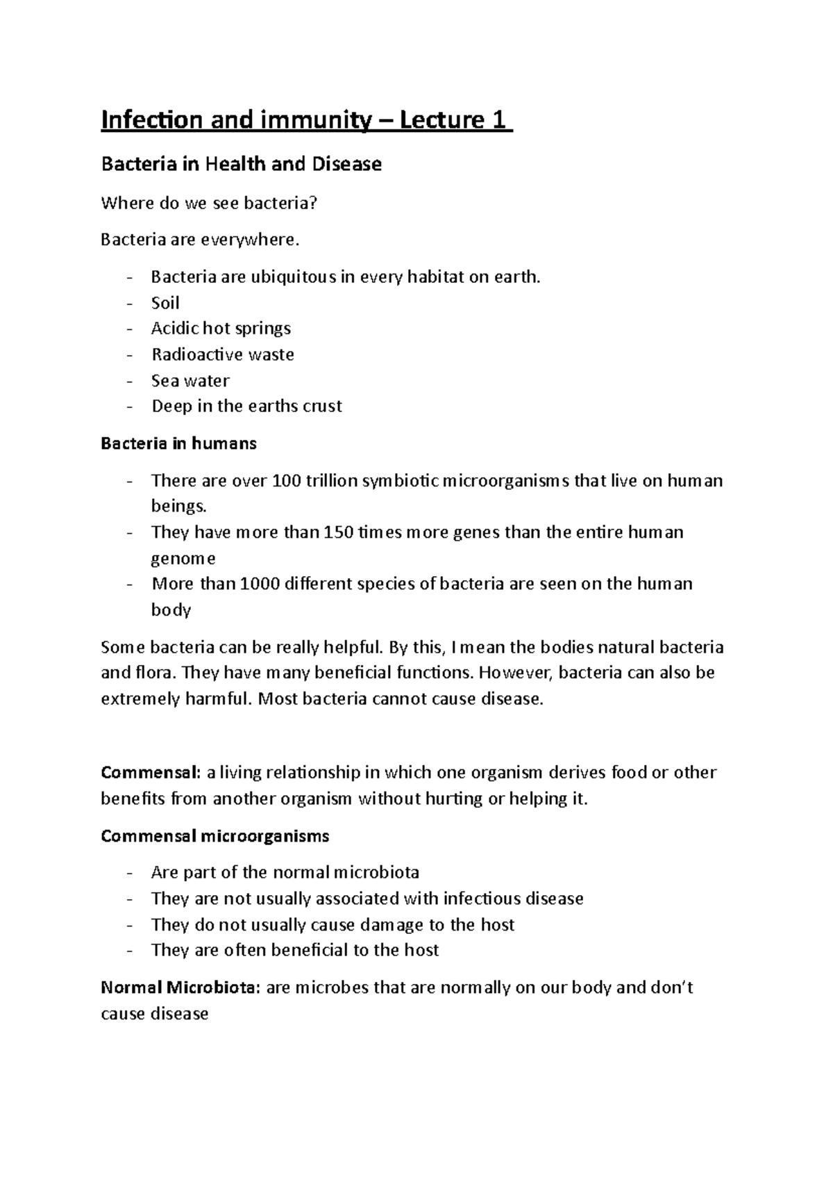 Infection And Immunity Lecture 1 Infection And Immunity Lecture 1