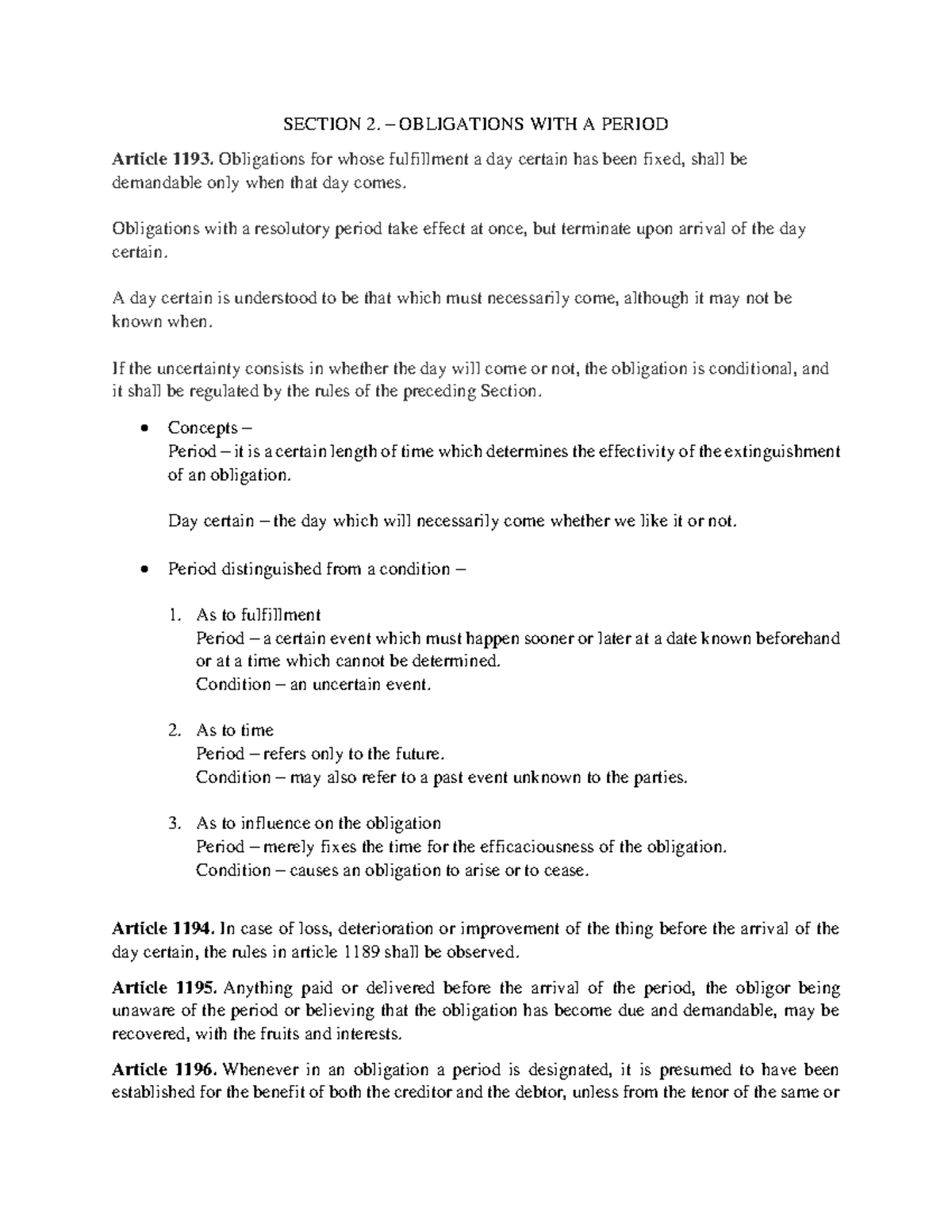 8f186afd0834bc17edc06d18e1cf0b4c - SECTION 2. – OBLIGATIONS WITH A ...