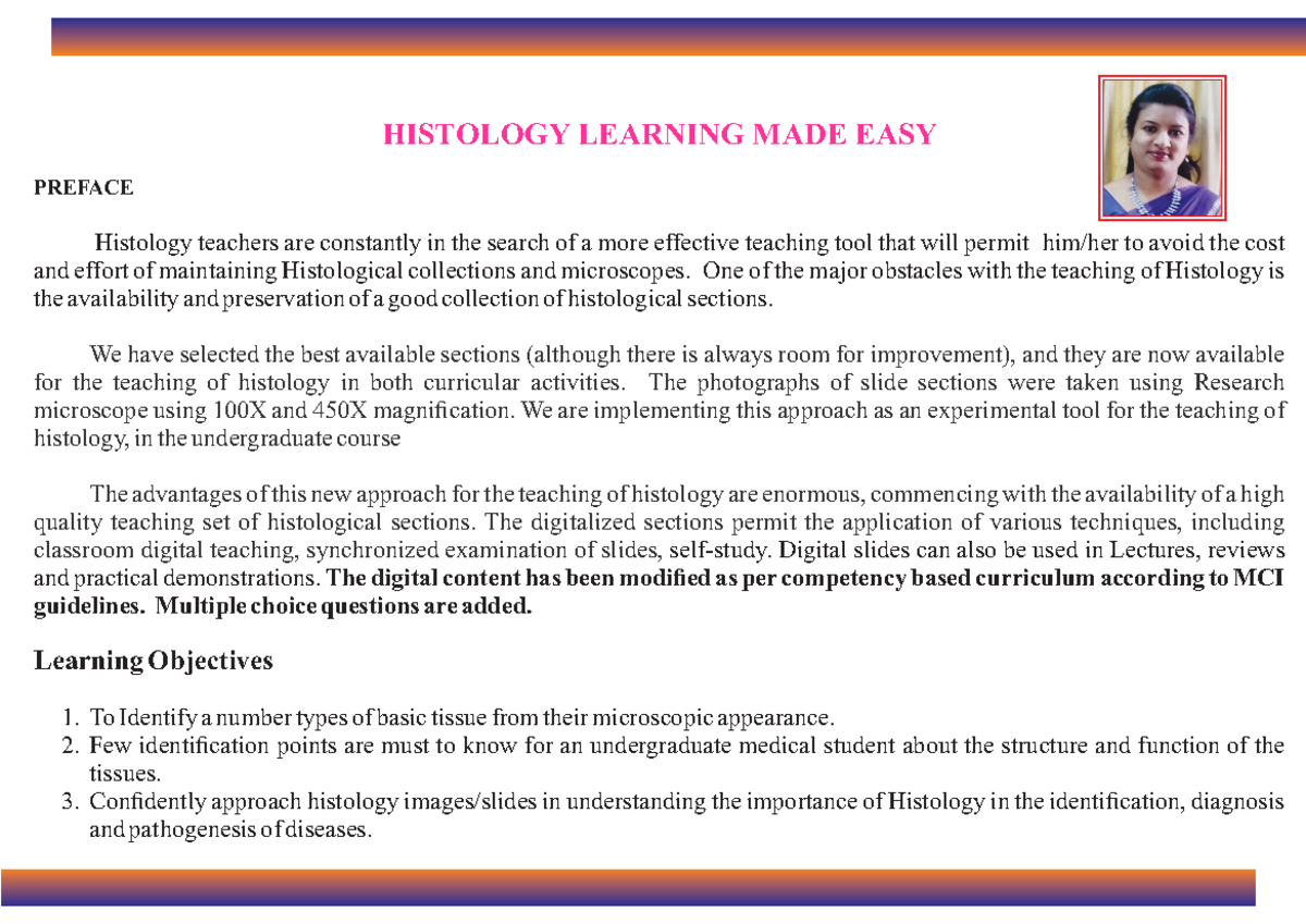 Histology collective pdf - HISTOLOGY LEARNING MADE EASY PREFACE ...