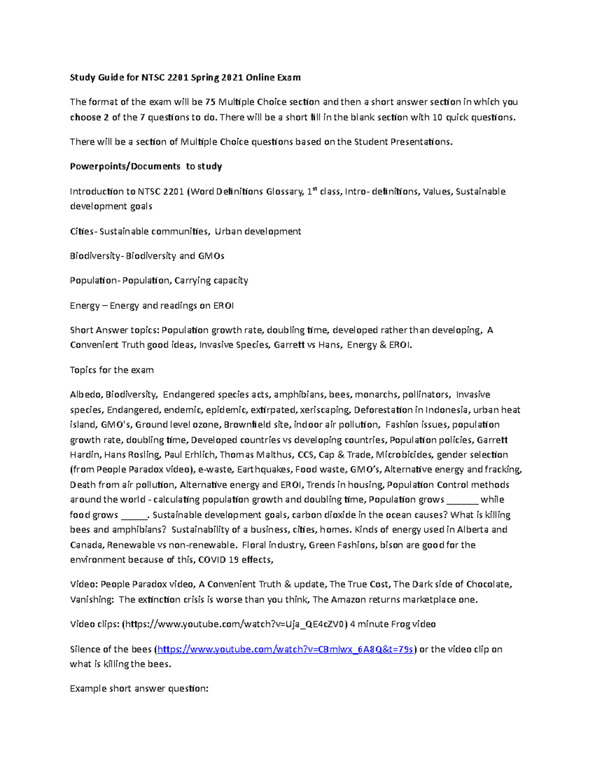 Study Guide for NTSC 2201 Spring 2021 Online Exam1 - Study Guide for ...