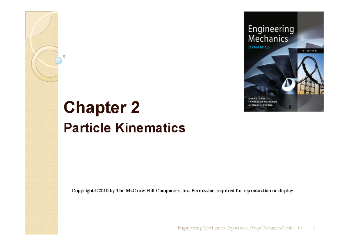 Section 2 1 - 동역학 수업자료 - Chapter 2 Particle Kinematics Copyright ©2010 by The McGraw-Hill ...