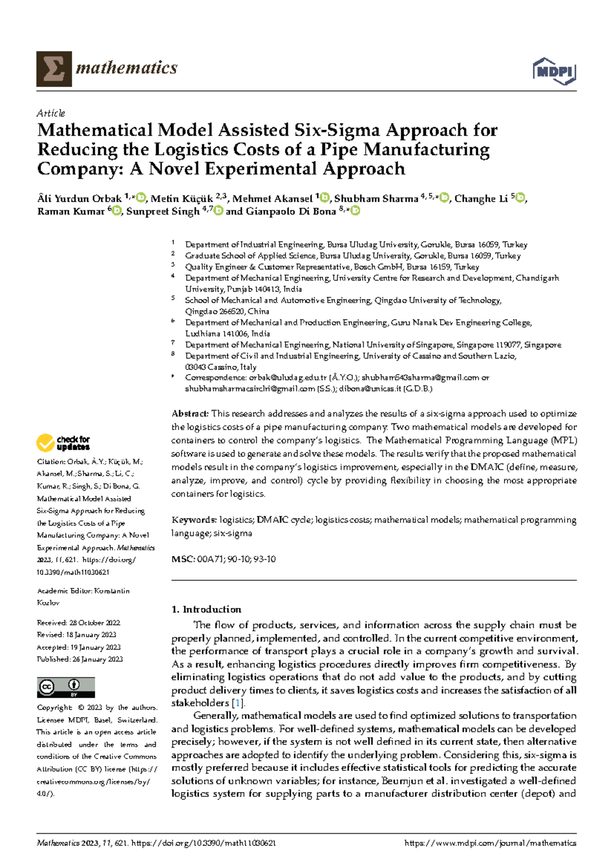 Mathematics 11 00621 v3 - Citation: Orbak, Â.Y.; Küçük, M.; Akansel, M ...