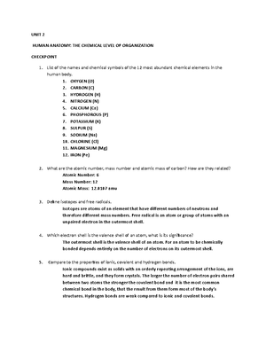 UNIT 8 Skeletal System Appendicular Skeleton Checklist & Answer ...
