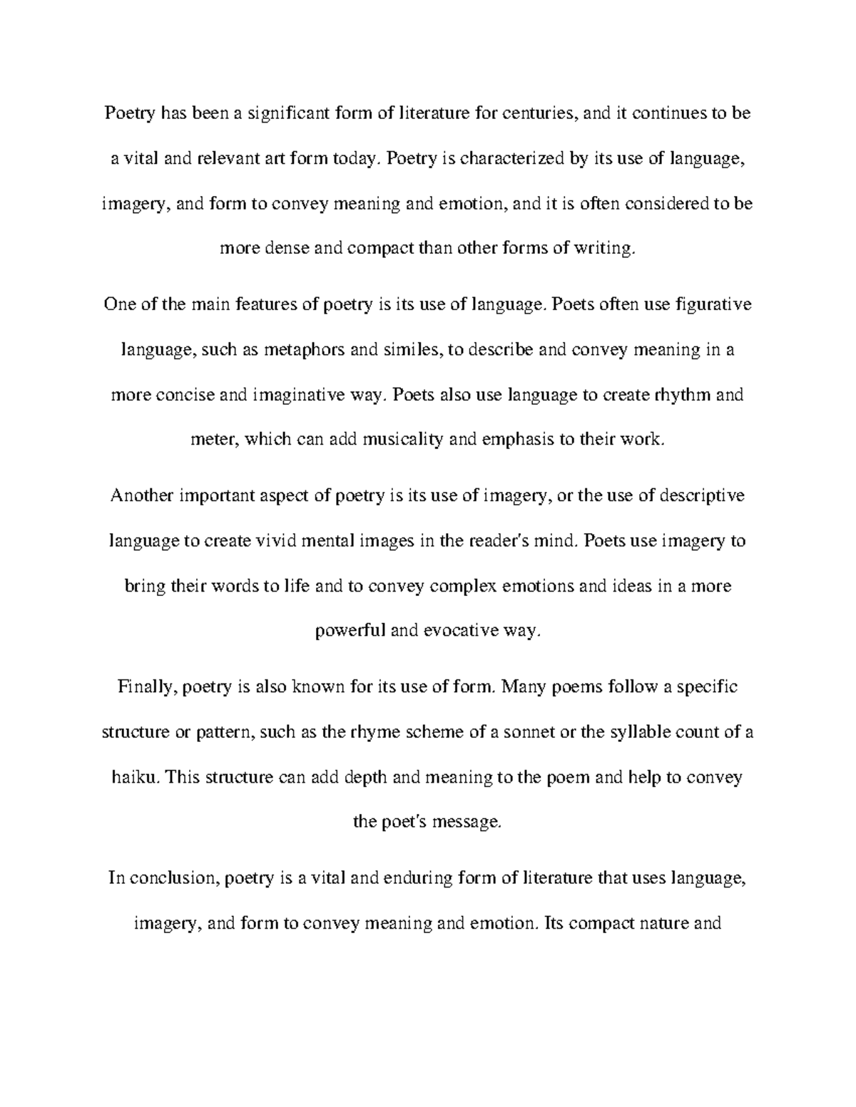 Importance of poetry in Lit - Poetry has been a significant form of ...