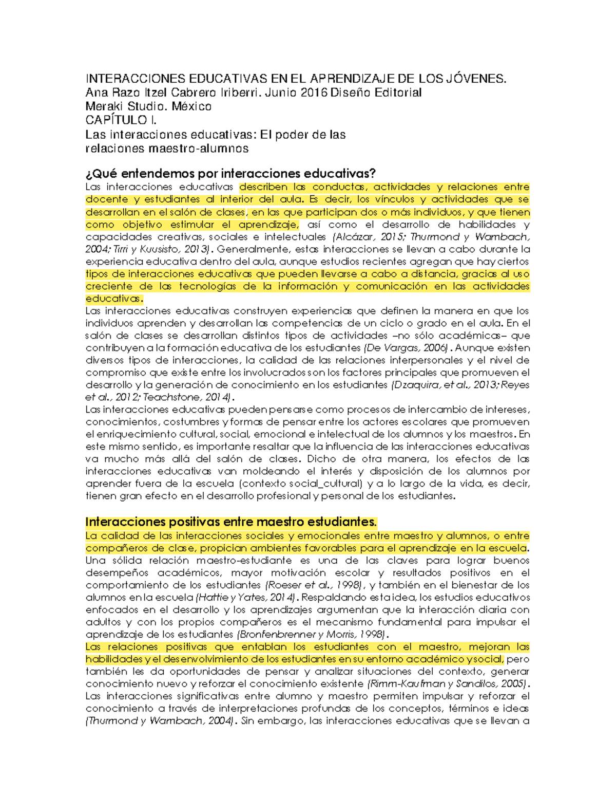 Interacciones Educativas EN EL Aprendizaje - INTERACCIONES EDUCATIVAS ...