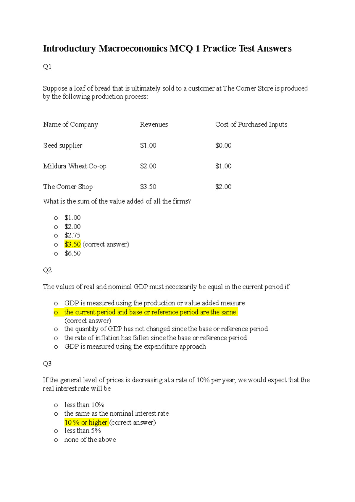 Introductury Macroeconomics MCQ 1 Practice Test Answers - Mildura Wheat ...