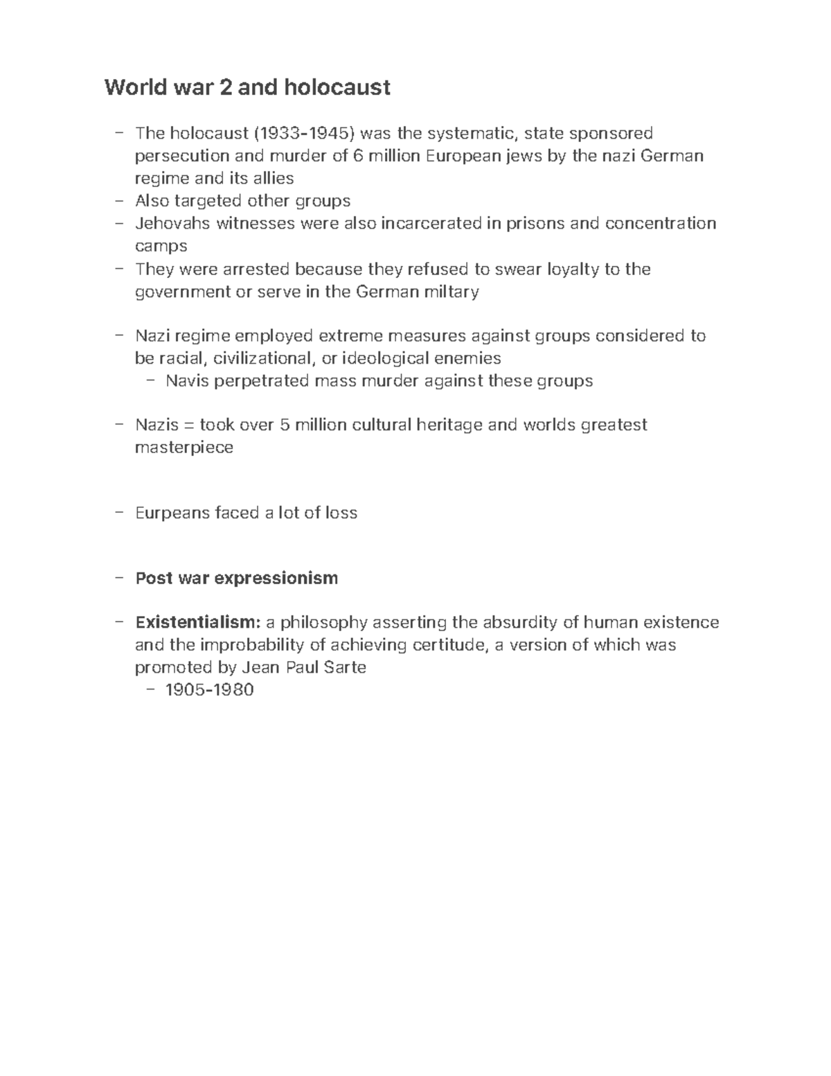 World war 2 and holocaust - – – – – – – – – – – – World war 2 and ...