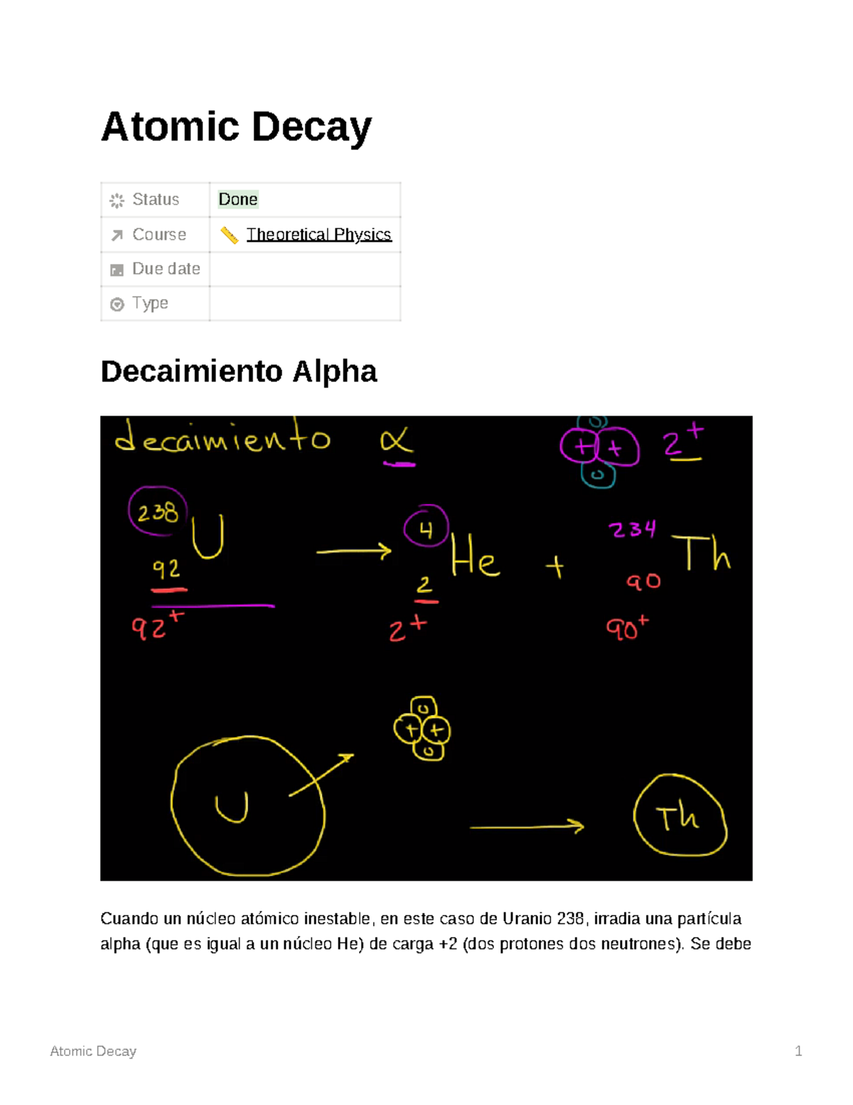Atomic Decay - Decaimientos - Atomic Decay 1 Atomic Decay Status Done ...
